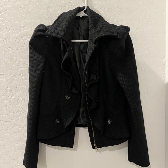 Ark & Co | Jackets & Coats | Ark Co Black Jacket In Small Zip Up With ...